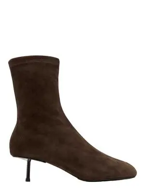 ST AGNI Suede Ballet Boot - Coffee