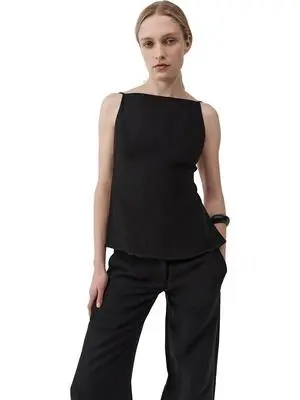 ST AGNI Square Backless Top - Black