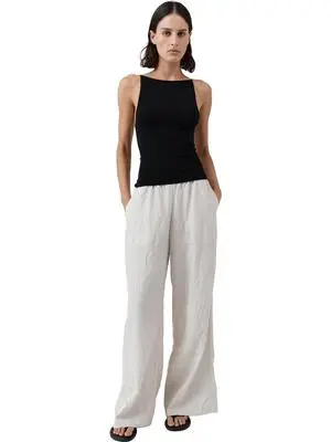 ST AGNI Relaxed Crushed Pant - Petite Pinstripe