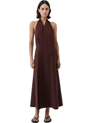 ST AGNI Halter Wrap Dress - Liqueur