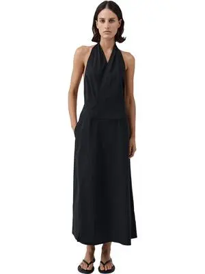 ST AGNI Halter Wrap Dress - Black