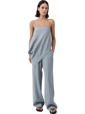 ST AGNI Strapless Asymmetric Draped Top - Mist