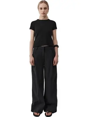 ST AGNI Utility Pleat Pant - Black