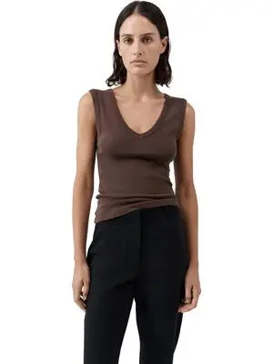 ST AGNI Organic Cotton 90s Tank Top - Fudge