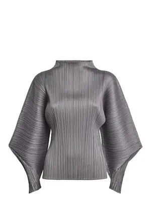 Issey Miyake Skyline High-neck Top - Grey