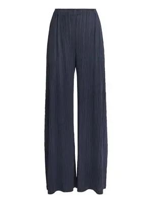 Issey Miyake Pleated Wide Leg Trousers - Blue