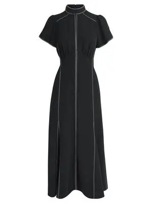 ME+EM Topstitched Midi Dress - Black
