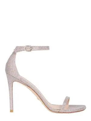 STUART WEITZMAN Metallic Woven Sandals - Rose Gold