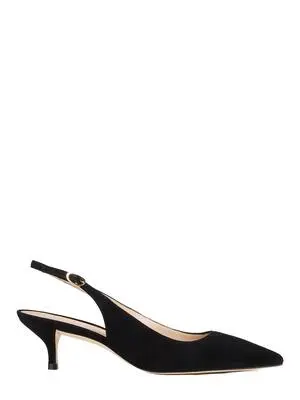 STUART WEITZMAN Leigh 50 Suede Slingback Pumps Black