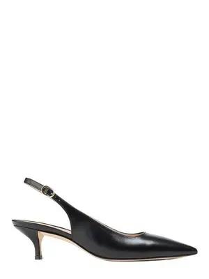 STUART WEITZMAN Leigh 50 Leather Slingback Pumps - Black