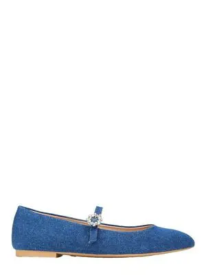 STUART WEITZMAN Aura Denim Mary Jane Flats - Mid Denim