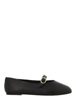 STUART WEITZMAN Kyra Leather Mary Jane Flats - Black