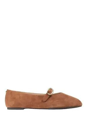 STUART WEITZMAN Kyra Suede Mary Jane Flats - Brown