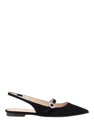 STUART WEITZMAN Aura Suede Mary Jane Slingback Flats - Black