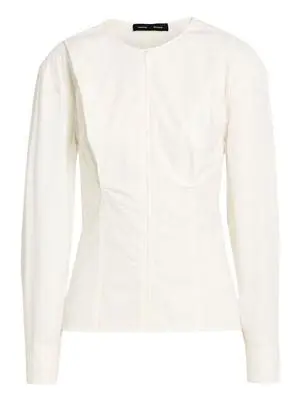 Proenza Schouler Ivonne Draped Cotton-blend Poplin Top - White