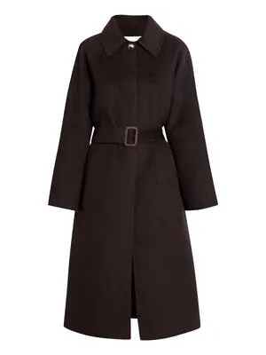 Proenza Schouler Belted Wool-blend Felt Coat - Dark Brown
