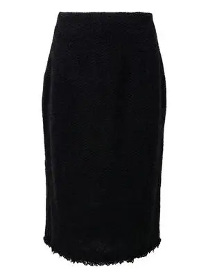 JIL SANDER Below-the-knee Skirt With Raw-cut Hem - Black