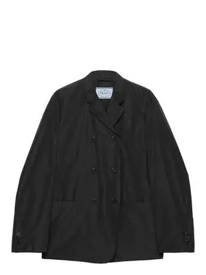 Prada Technical Taffeta Double-breasted Jacket - Black