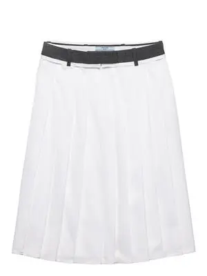 Prada Pleated Poplin Skirt - White