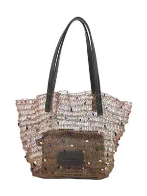 Staud Jewel Beaded Tote - Brown