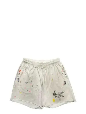 GALLERY DEPT. Logo Paint Splatter Sweatshorts - Neutrals