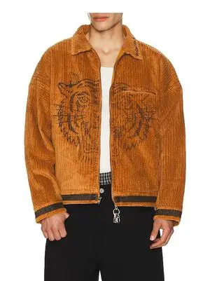 RYOKO RAIN Corduroy Tiger Work Jacket - Orange