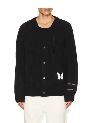 RYOKO RAIN Butterfly Knitted Cardigan - Black