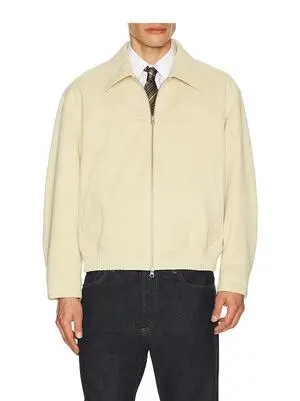 DUNST Vegan Suede Collared Blouson - Cream