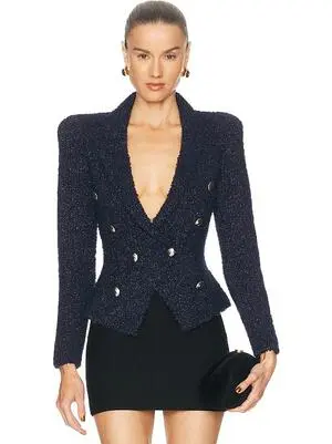 L'Agence Bethany Knit Blazer - Midnight & Nickel