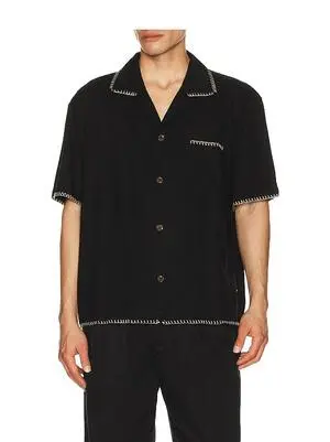 RHYTHM Relaxed Whip Stitch Shirt - Black