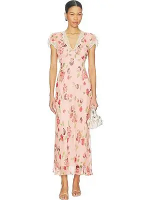 Rixo Clarice Dress - Kimmie Floral Pink