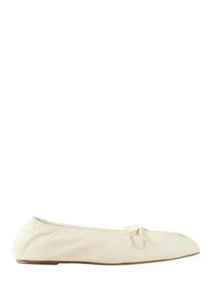 Magda Butrym Bow-detailed Leather Ballet Flats - Neutrals