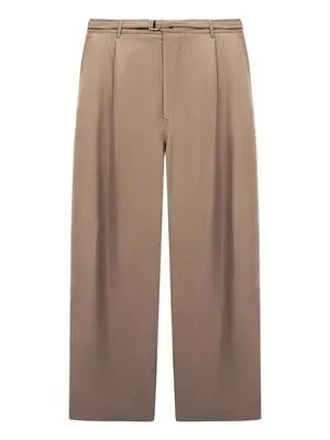 Giorgio Armani Cupro Basketweave Single-pleat Trousers - Beige