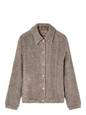 Giorgio Armani Woven Lambskin Suede Blouson - Brown