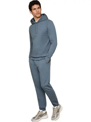 REISS Premier Stretch-jersey Tailored Joggers - Airforce Blue