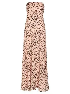 Staud Cassie Tortoise-print Silk Midi Dress - Pink