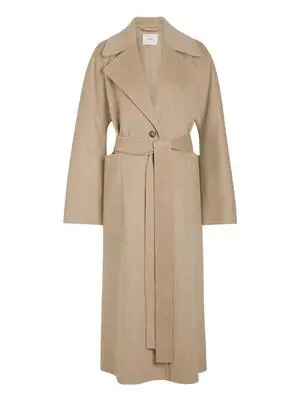JOSEPH Spencer Belted Wool And Cashmere-blend Trench Coat - Light Brown
