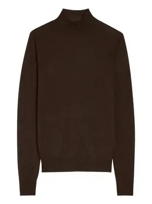 JOSEPH Cashmere Mock-neck Top - Brown