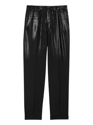 MAISON MARGIELA Coated Straight-leg Wool Trousers - Black