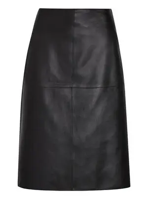 JOSEPH Niven Panelled Leather Midi Skirt - Black