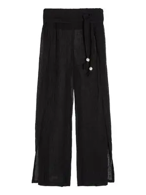 Lisa Marie Fernandez Open Side Linen-blend Trousers - Black
