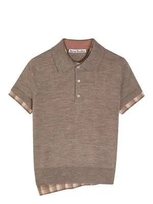 Acne Studios Kalissa Layered Wool Polo Shirt - Light Brown