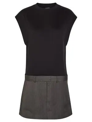 Acne Studios Elara Layered Mini Dress - Black