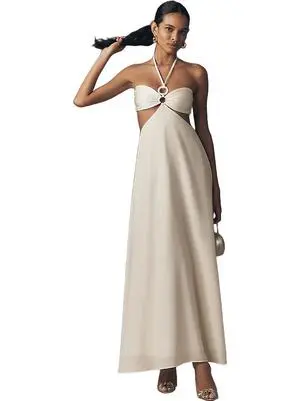 BAOBAB Yvon Halter Cut-out Maxi Dress - Ivory