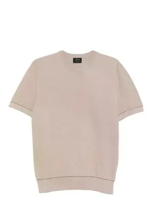 Brioni Contrast-trim T-shirt - Neutrals