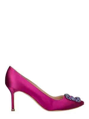 Manolo Blahnik Hangisi Crystal-buckle Pumps - Pink