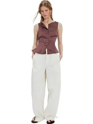 Free People We The Free Stand Up Barrel Chino Pants - Tofu