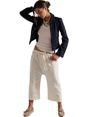 Free People Cotton-poplin Harem Pants - Tofu