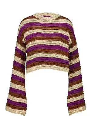 LA DOUBLEJ Cropped Striped Sweater