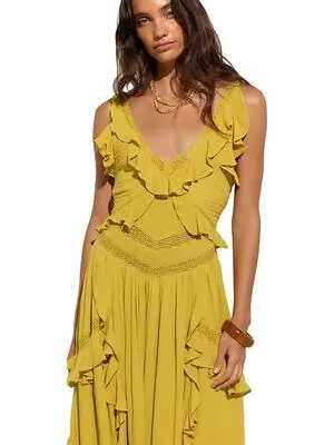 Free People Free People Marsai Maxi Dress Yellow Jasmine